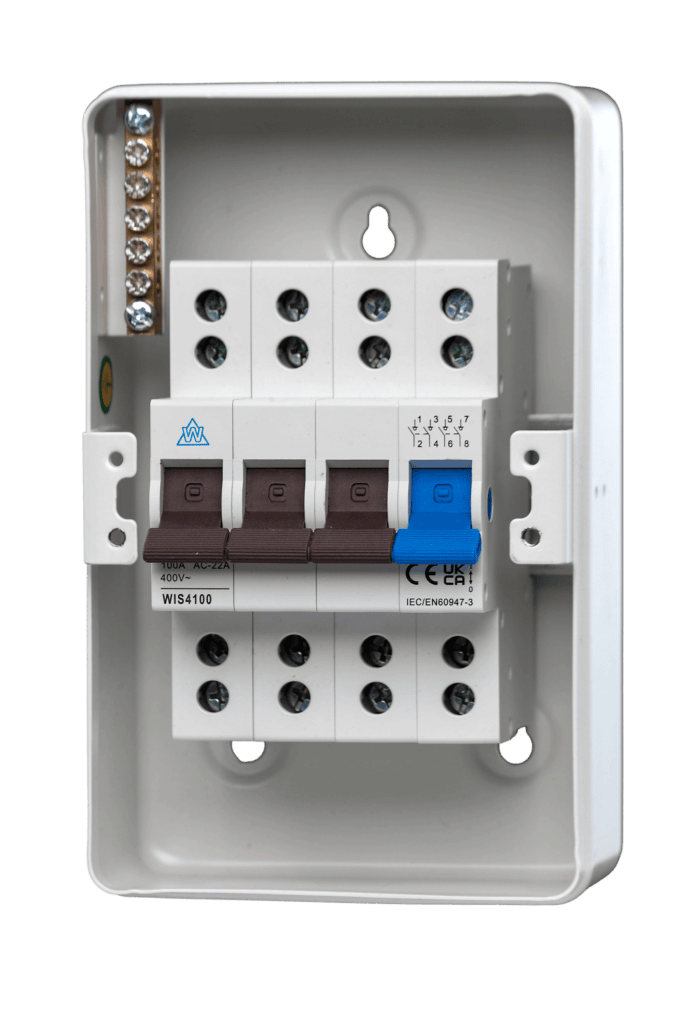 WCED 4 Pole Metal Meter Isolator. WME44100 – UK EV Installers Shop