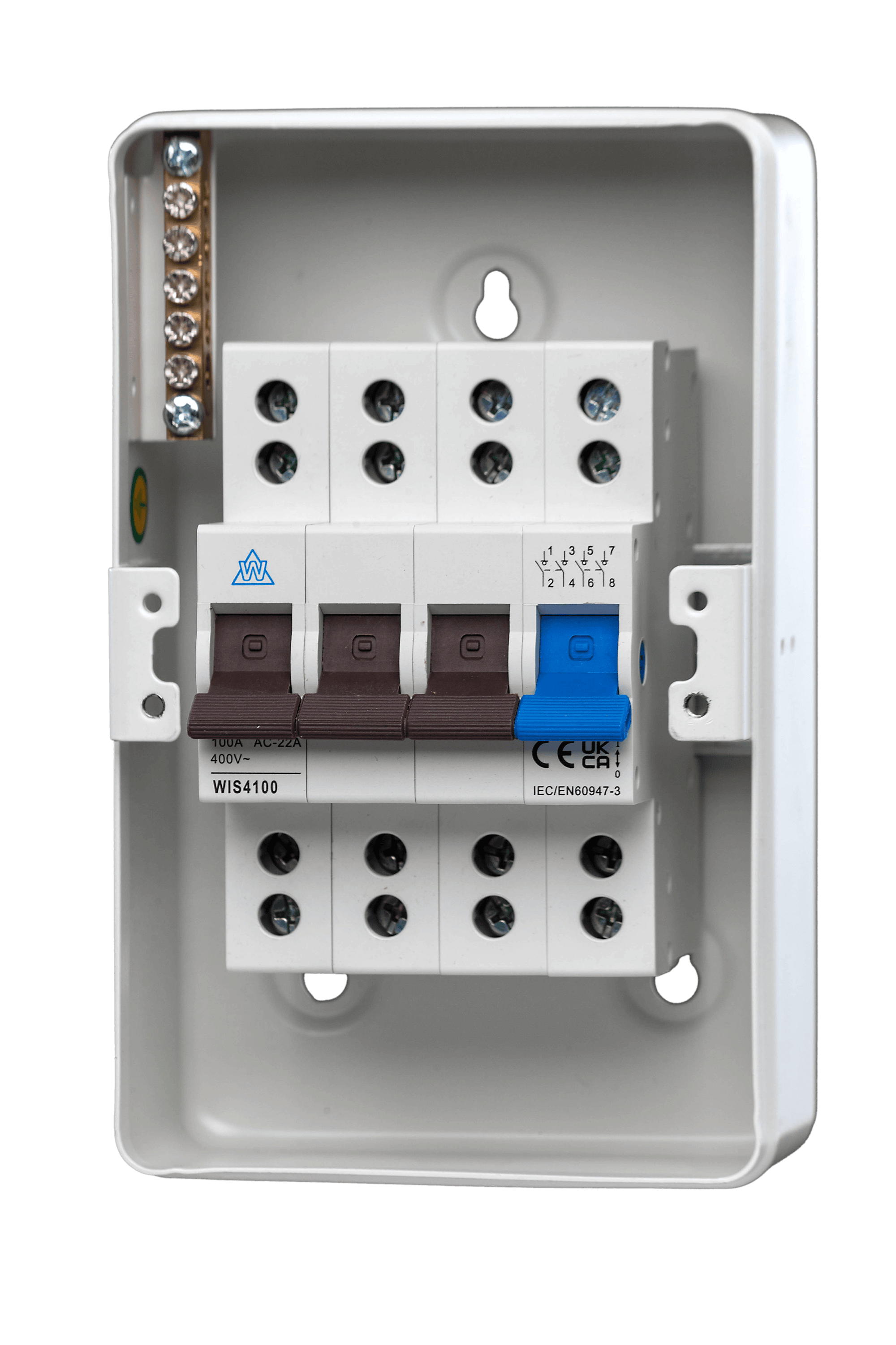 WCED 4 Pole Metal Meter Isolator. WME44100 – UK EV Installers Shop