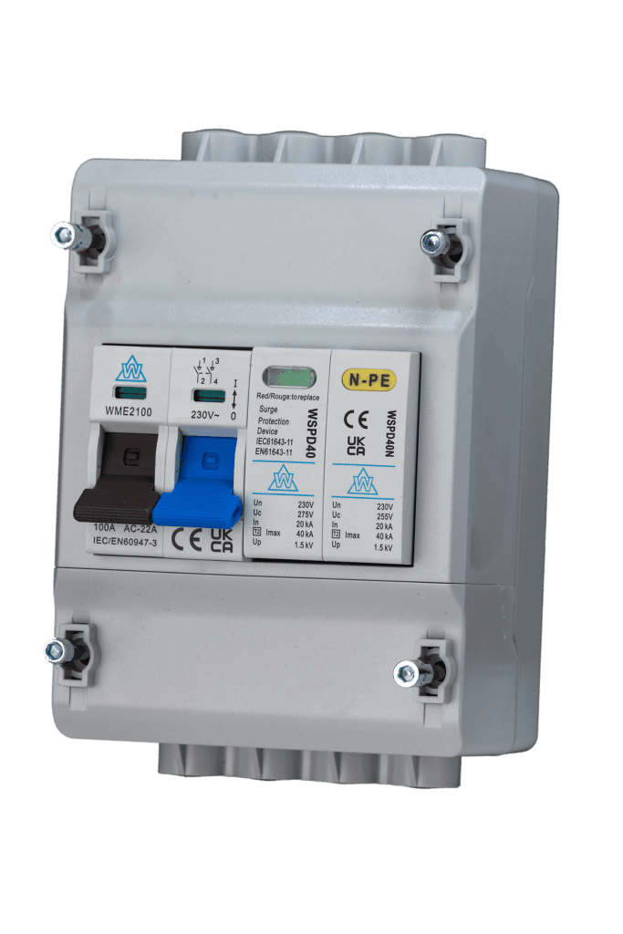 WCED 4 mod Main Switch Meter Isolator with Surge Protection. WEC440SP ...