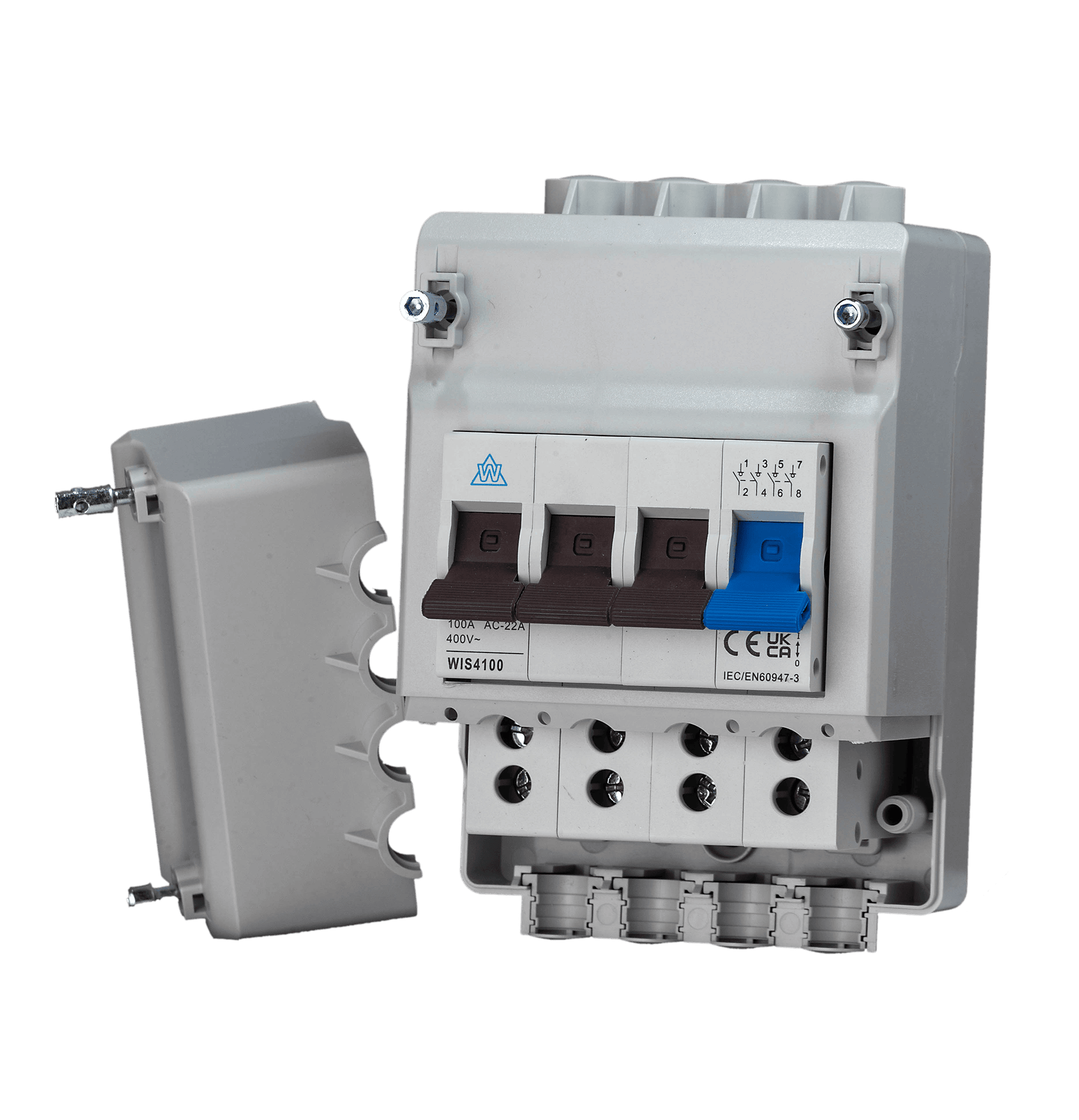 WCED 4 Pole Meter Isolator with Twin Screw Terminal Main Switch, with ...