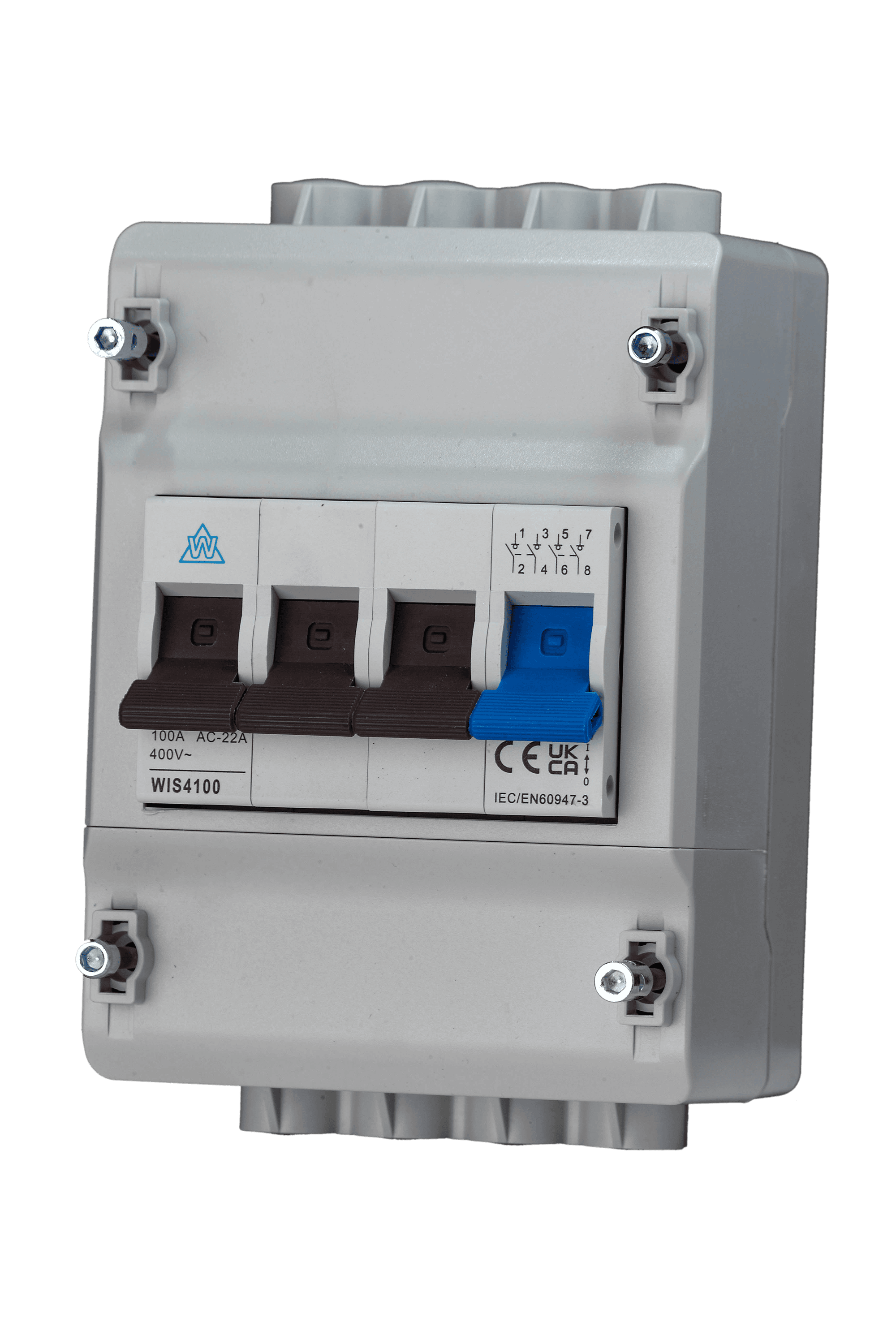 WCED 4 Pole Meter Isolator with Twin Screw Terminal Main Switch, with ...