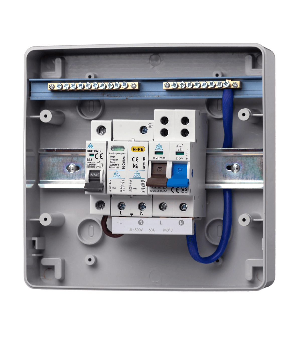 WCED IP65 Metal A Type 40A B curve RCBO EV Protection Unit Plus Surge ...