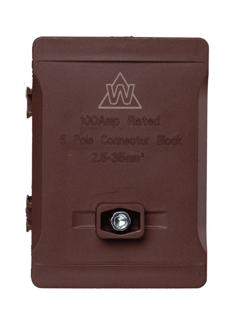 WCED Single Pole 100A terminal block (brown). WTB5-BR – UK EV ...