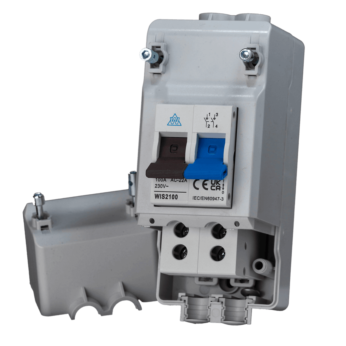 WCED 2P Meter Isolator with Twin Screw Terminal 100A Main Switch, with ...