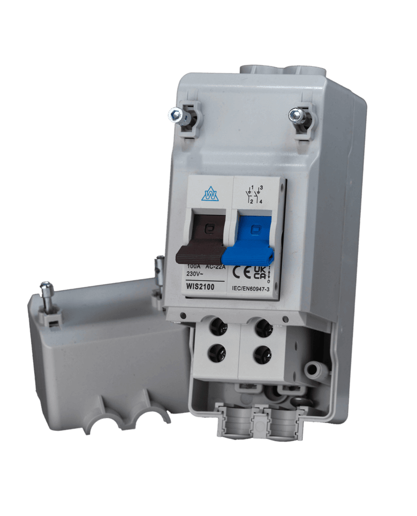 WCED 2P Meter Isolator with Twin Screw Terminal 100A Main Switch, with ...