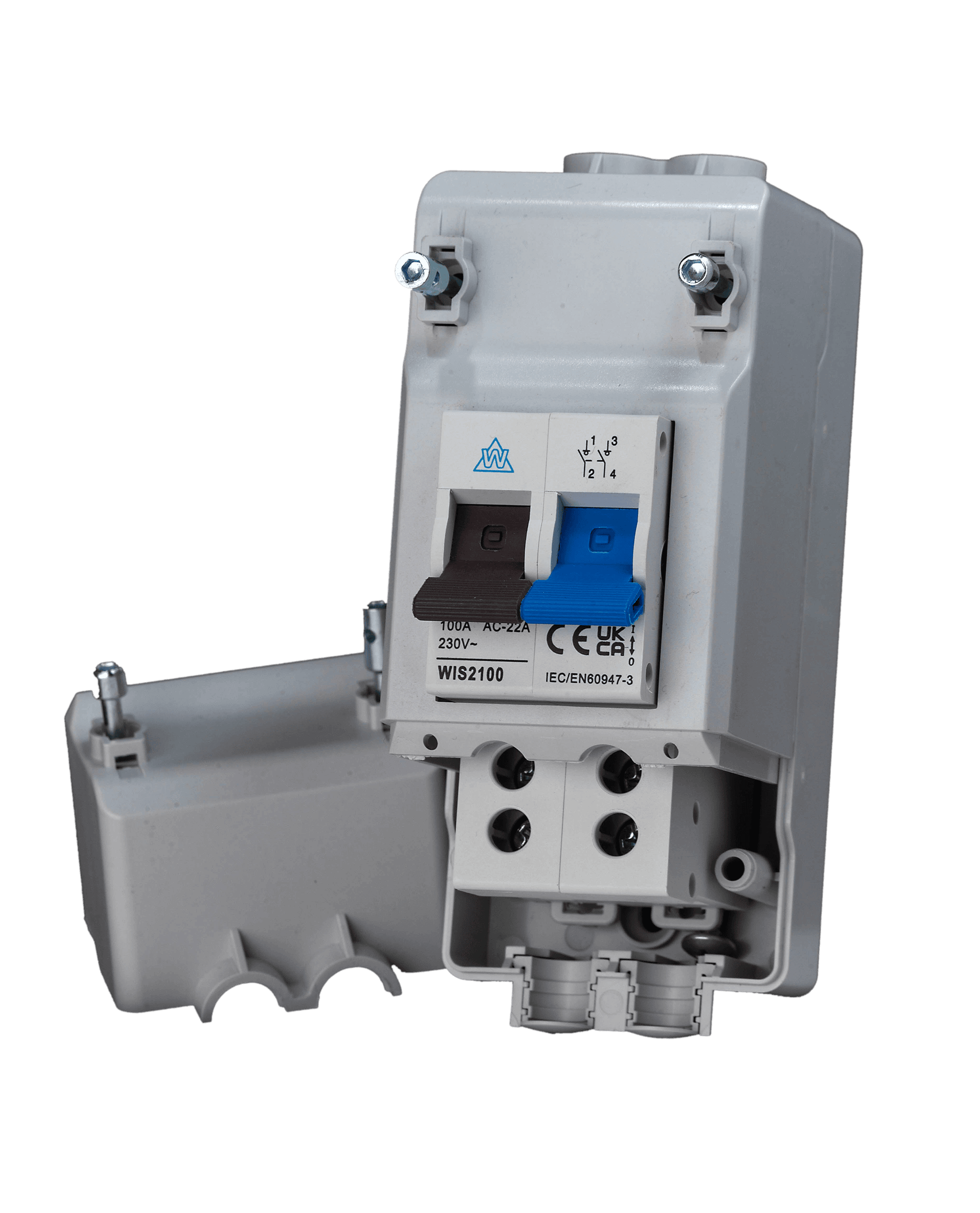 WCED 2P Meter Isolator with Twin Screw Terminal 100A Main Switch, with ...