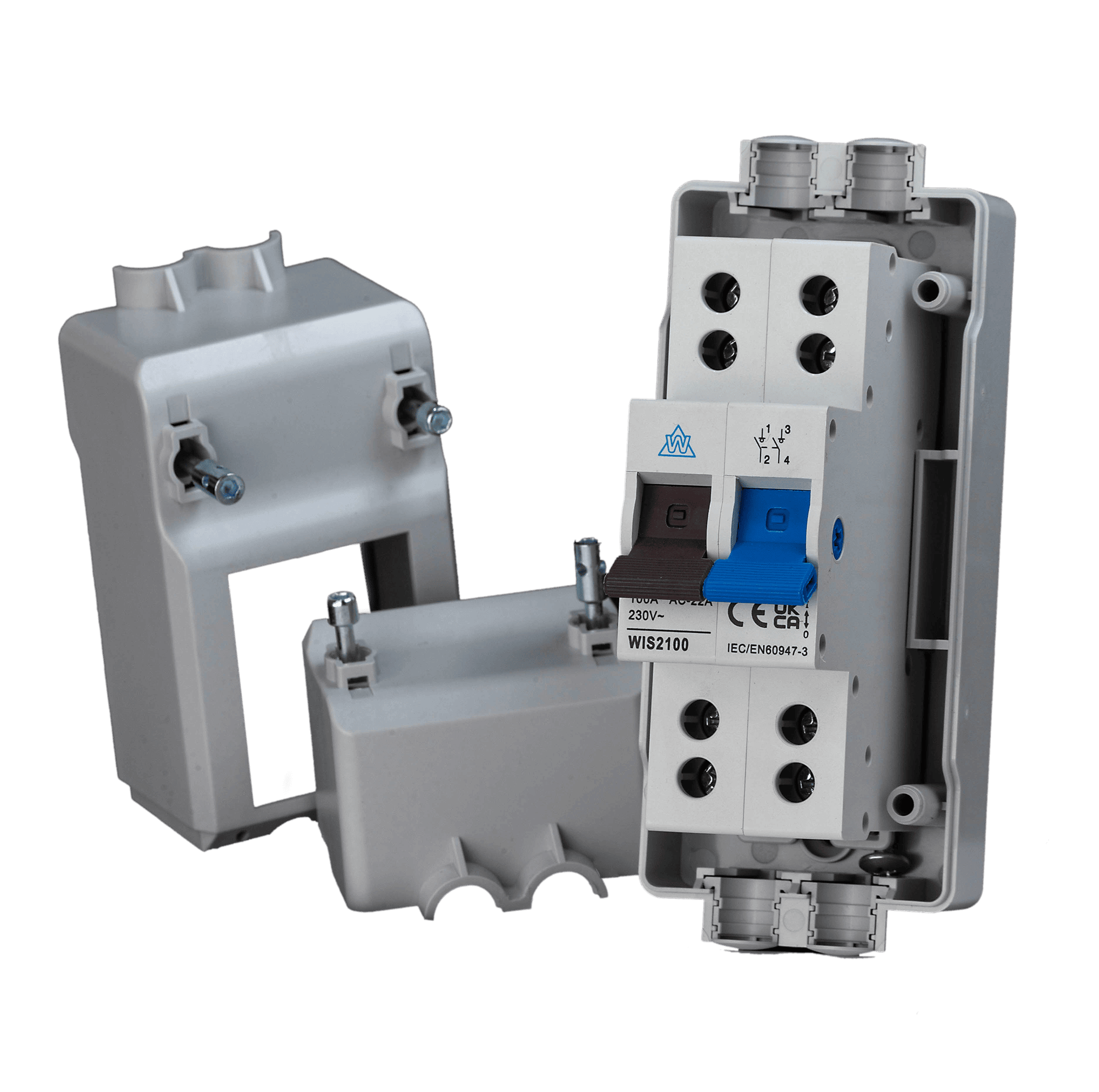 WCED 2P Meter Isolator with Twin Screw Terminal 100A Main Switch, with ...