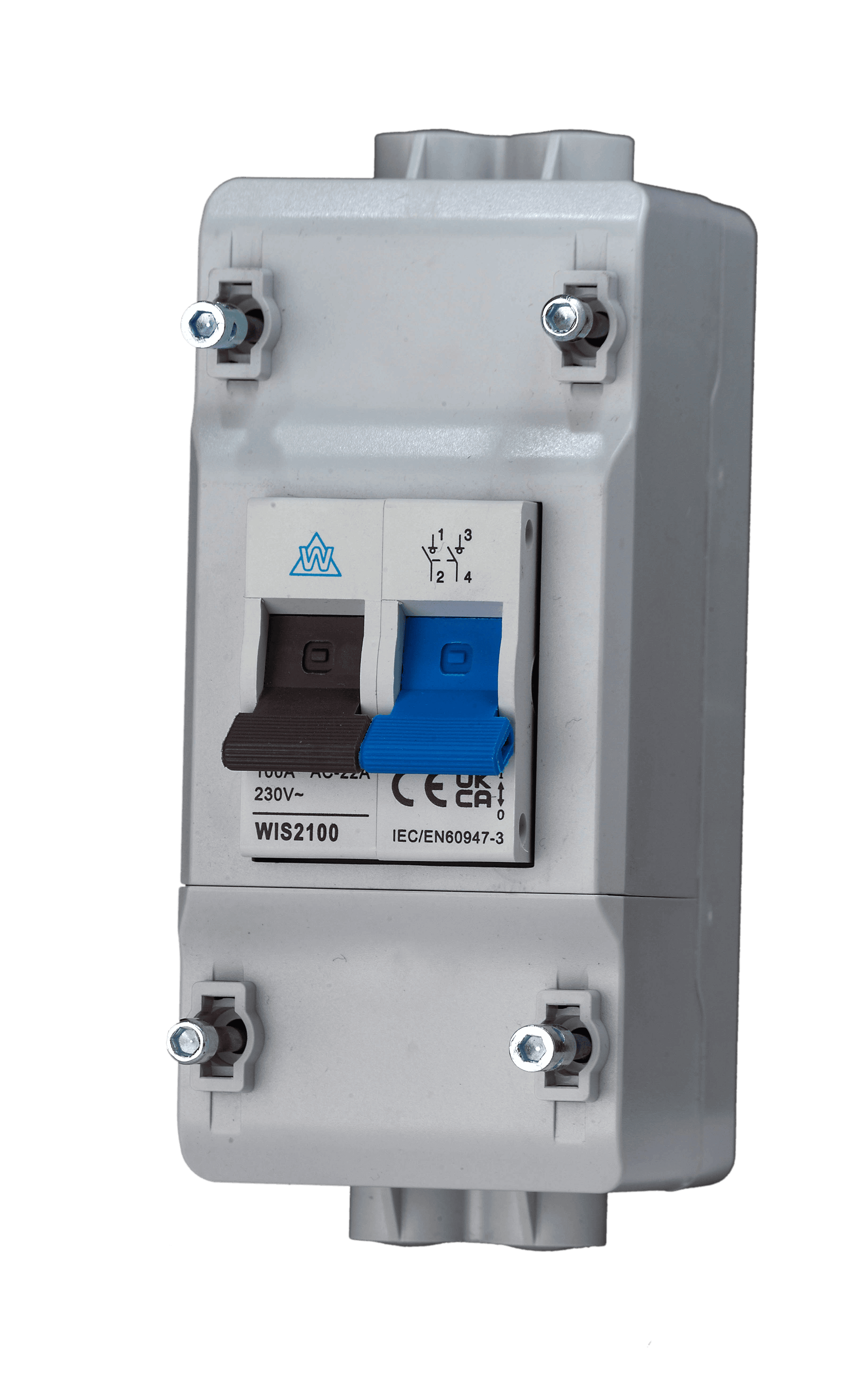 WCED 2P Meter Isolator with Twin Screw Terminal 100A Main Switch, with ...