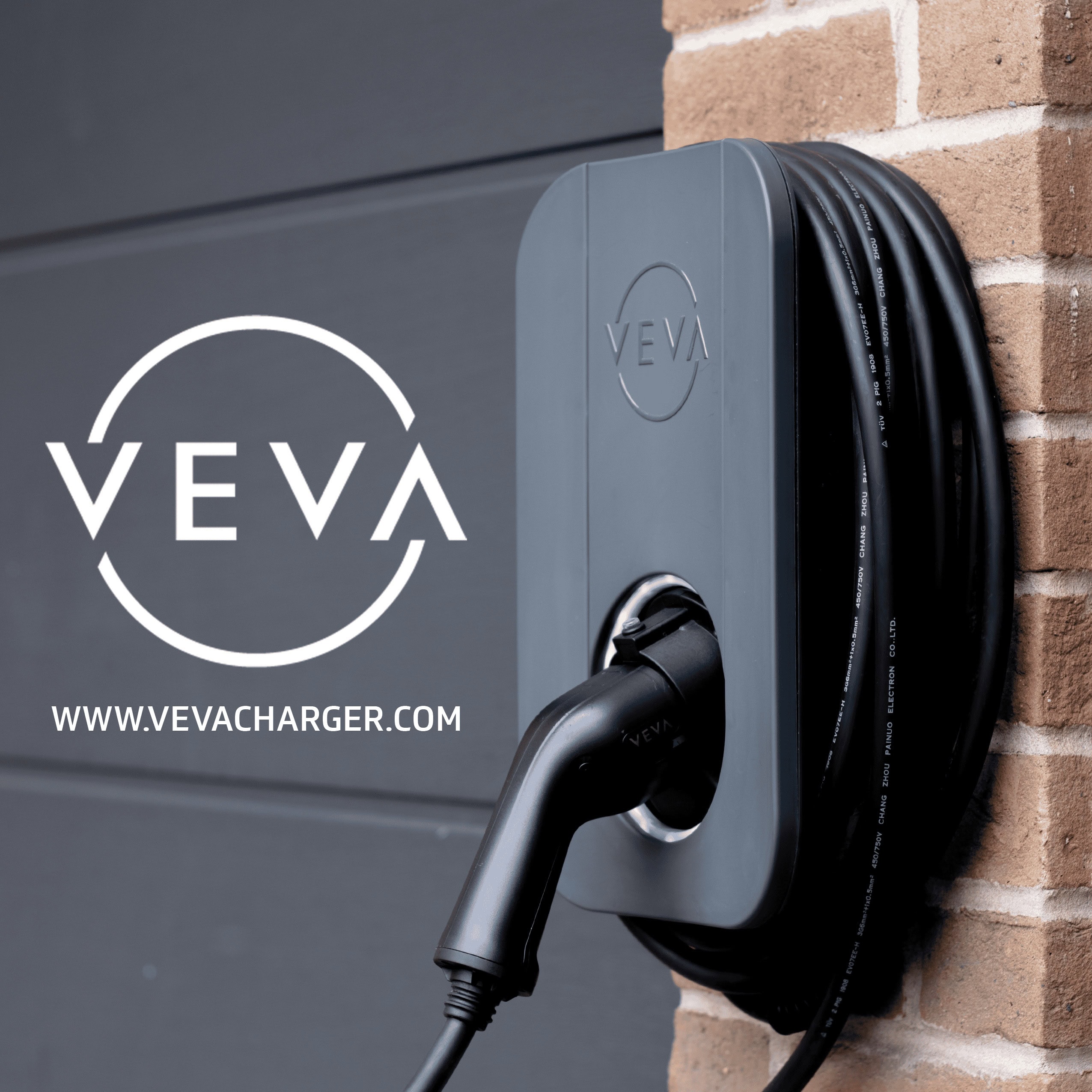 VEVA 7.4kW EV charger, 8m tethered. EV-CA-25/04 – UK EV Installers Shop