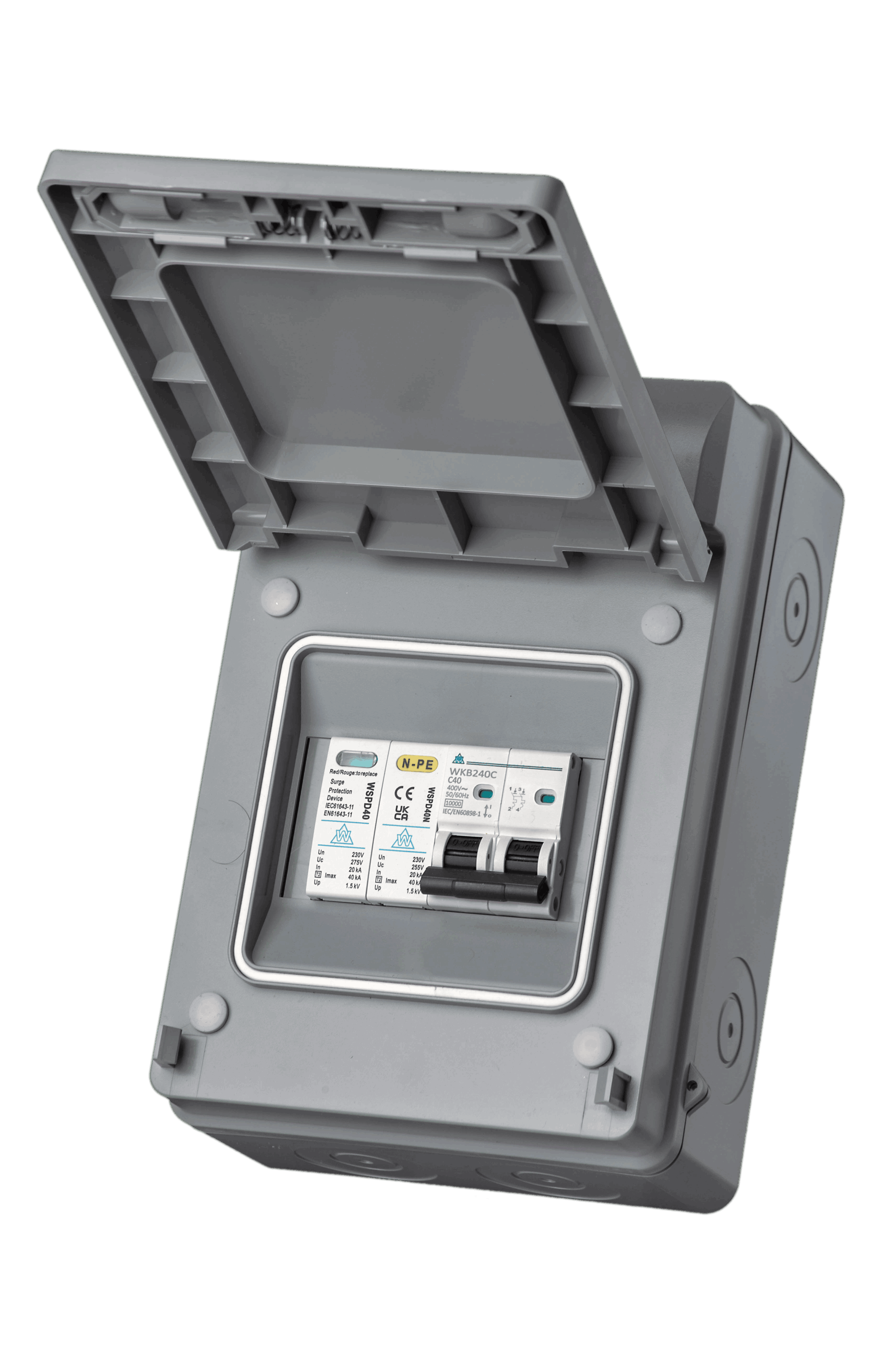 WCED 2 Module MCB Plus Surge Protection, in 4 way IP65 enclosure ...