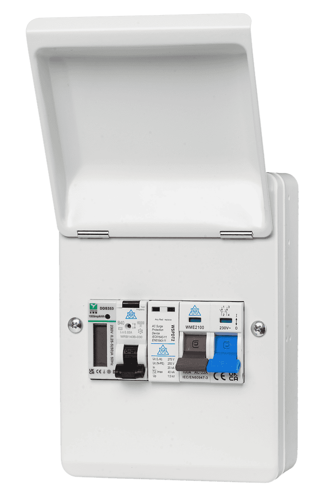 WCED Metered EV CU with RCBO and Surge Protection. WSRC550BSP – UK EV ...