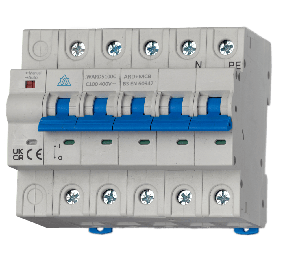 WCED 100A MCB+PME RELAY +SPD (1 x 3 Phase chargepoint +SPD). WARB5100C ...