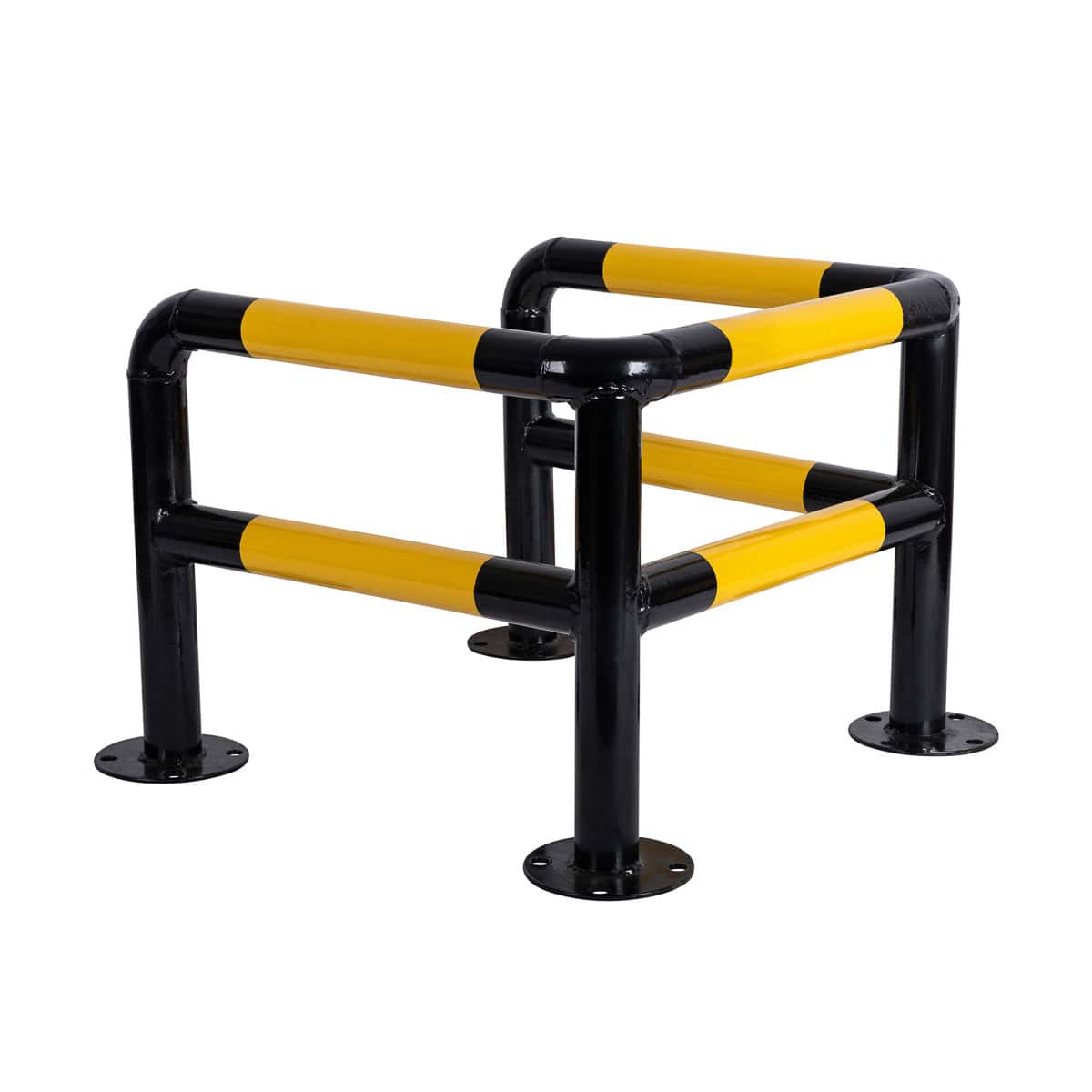 Charge M8 Steel Quad Post Barrier | 3 Side Protection| Black and Yellow ...