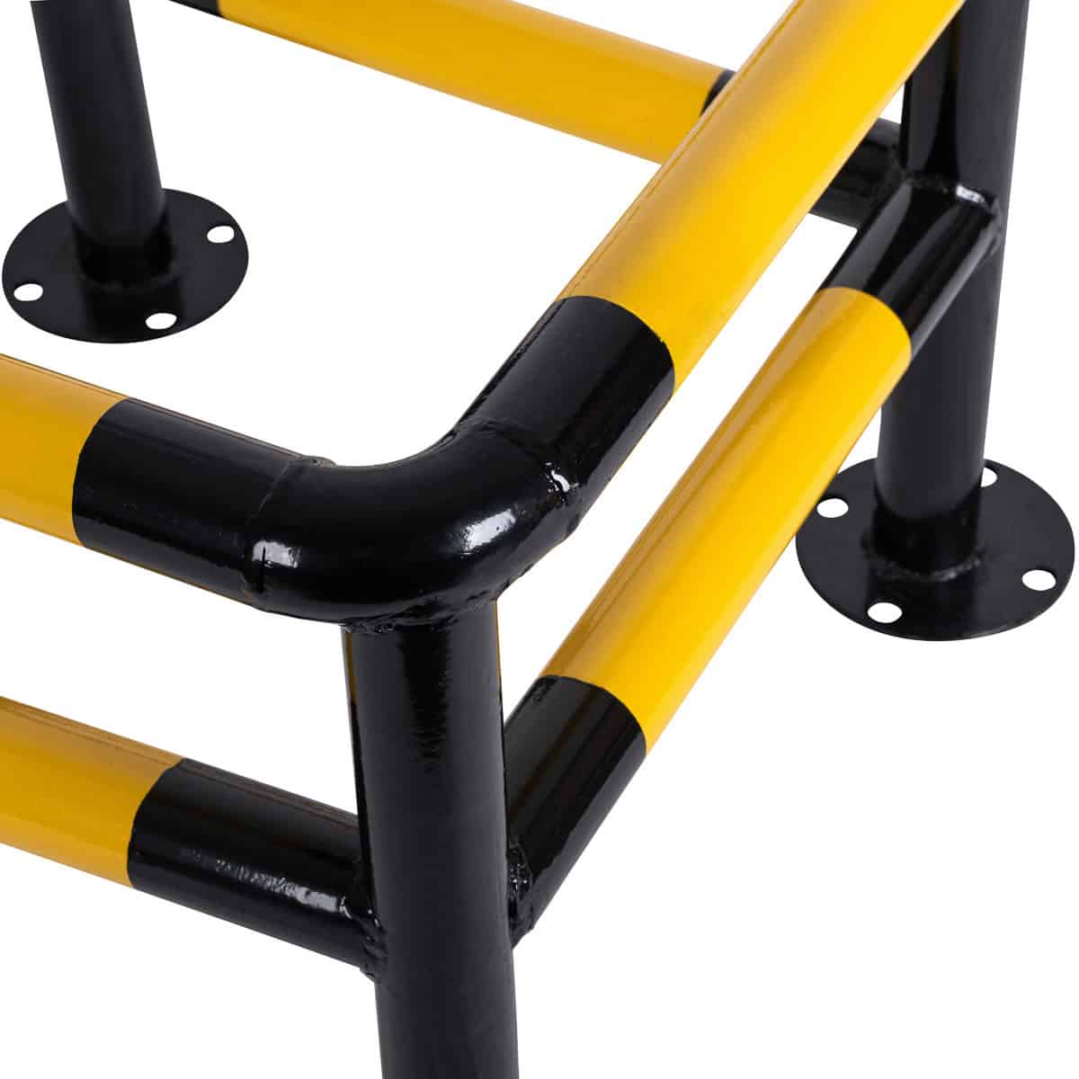 Charge M8 Steel Quad Post Barrier | 3 Side Protection| Black and Yellow ...