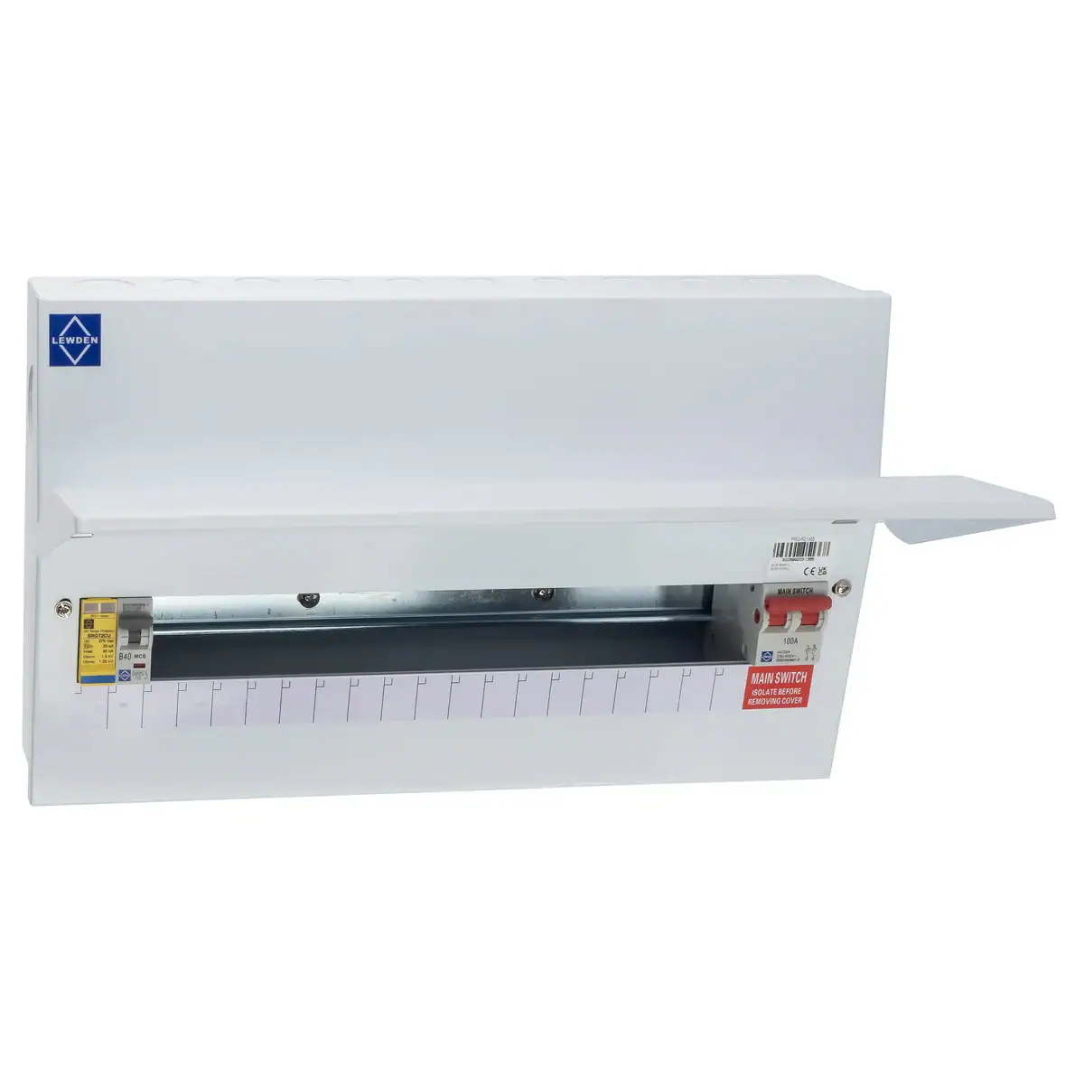 Lewden RCBO 19way Consumer Unit 100A M/S + TYPE 2 SPD Round Kos. PRO ...