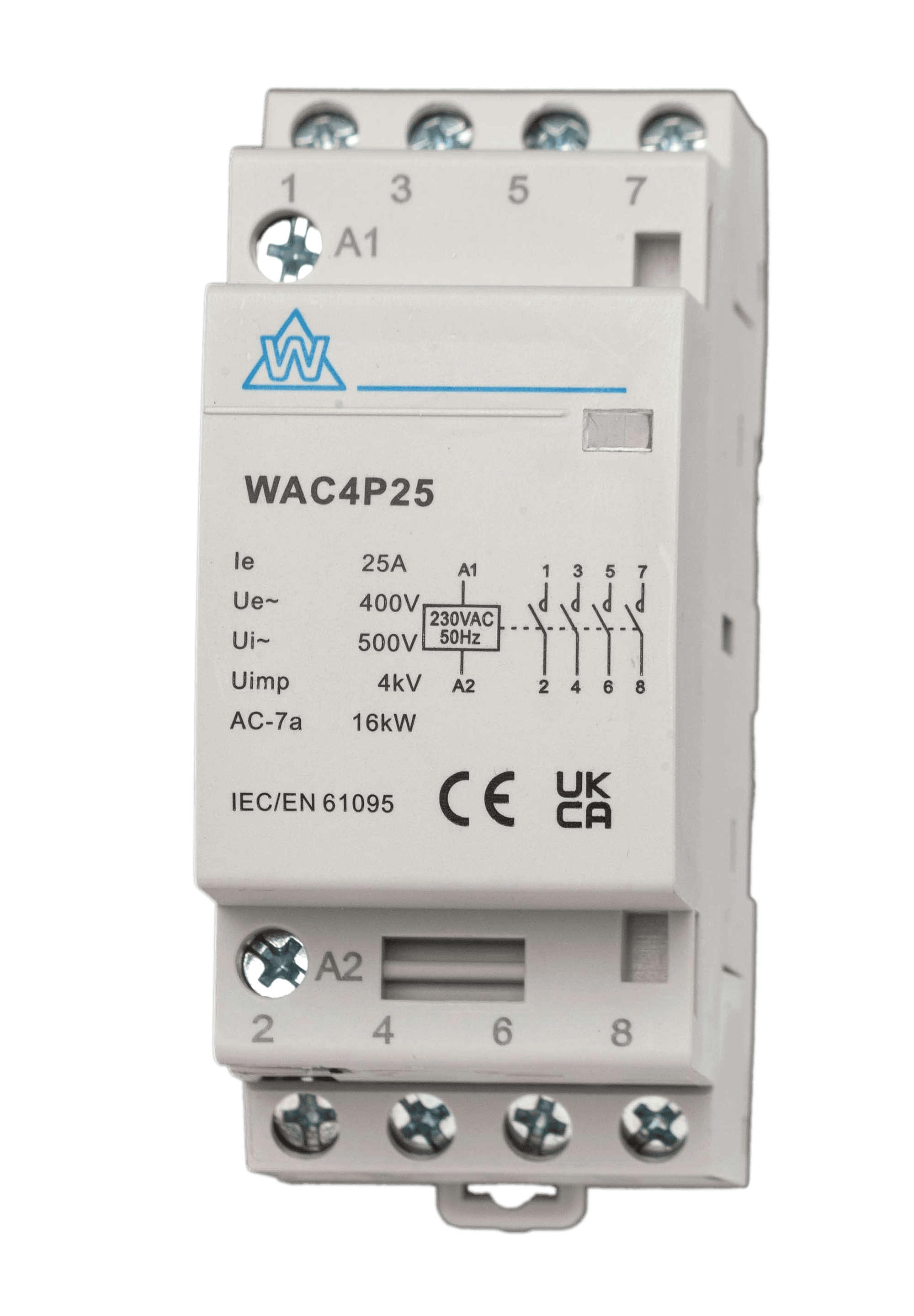 WCED 4 pole 20A 4NO AC Modular Contactor. WAC4P20 – UK EV Installers Shop