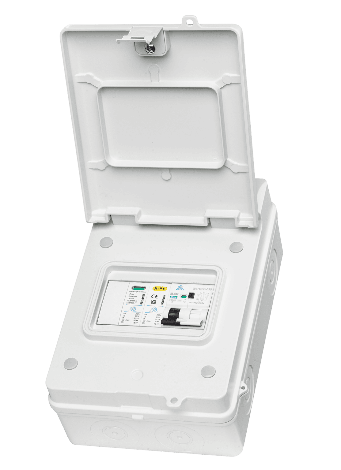 WCED IP65 Metal A Type 40A B curve RCBO EV Protection Unit Plus Surge ...