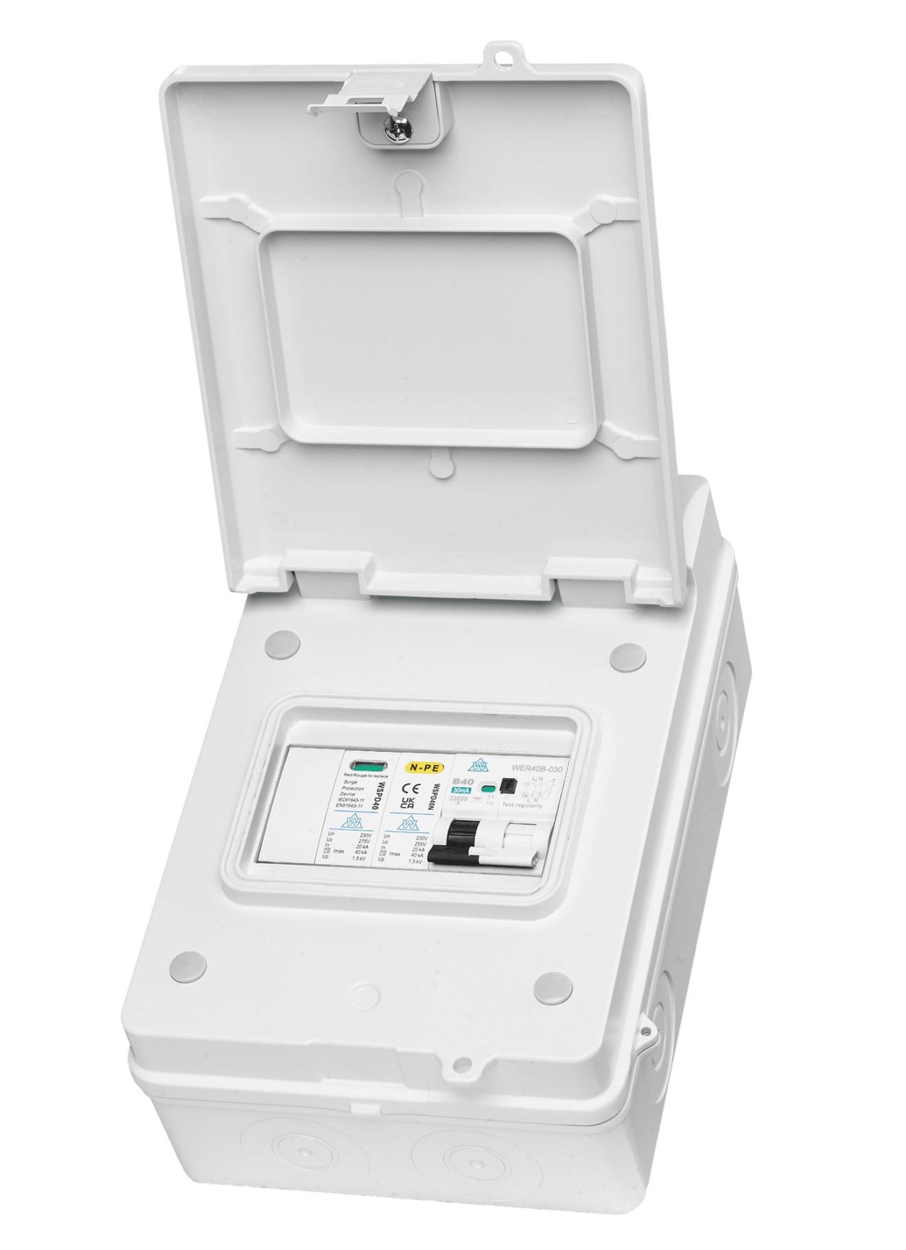WCED IP65 Metal A Type 40A B curve RCBO EV Protection Unit Plus Surge ...