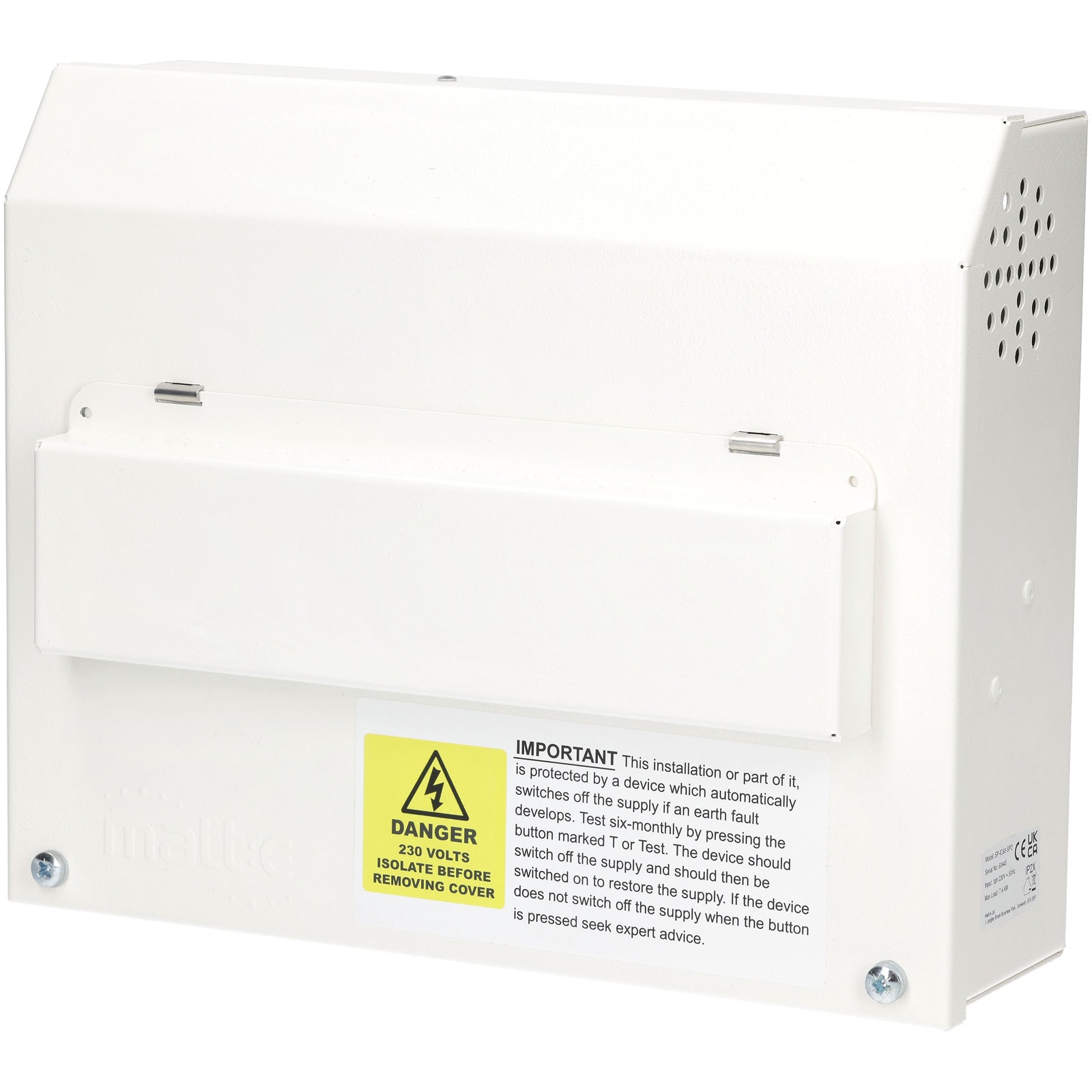 matt:e SP-IC60-SPD Single phase unit with isolator for loads up to 7 ...