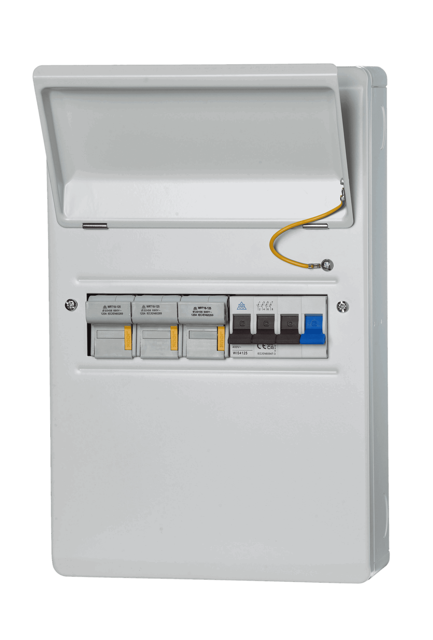 WCED IP40 6 ways METAL ENCLOSURE. WFMS/3P – UK EV Installers Shop