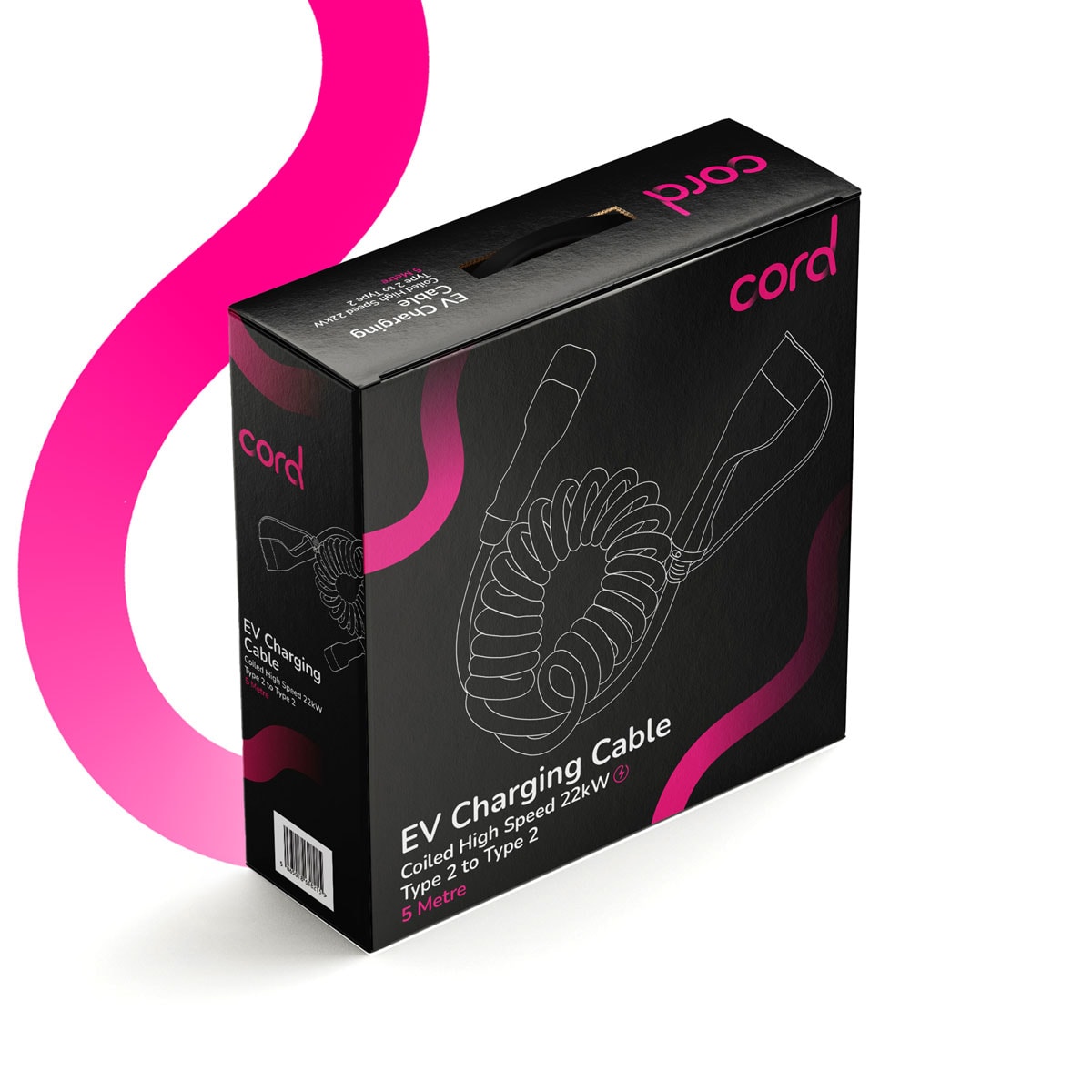 Cord 5m EV Charging Cable -7kW Single Phase Type 2. CRDCBL05M07KW – UK EV Installers Shop