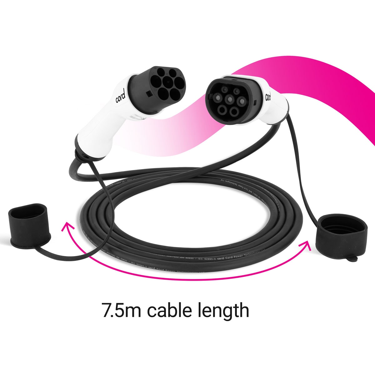 Cord 7.5m EV Charging Cable -7kW Single Phase Type 2. CRDCBL07M07KW ...