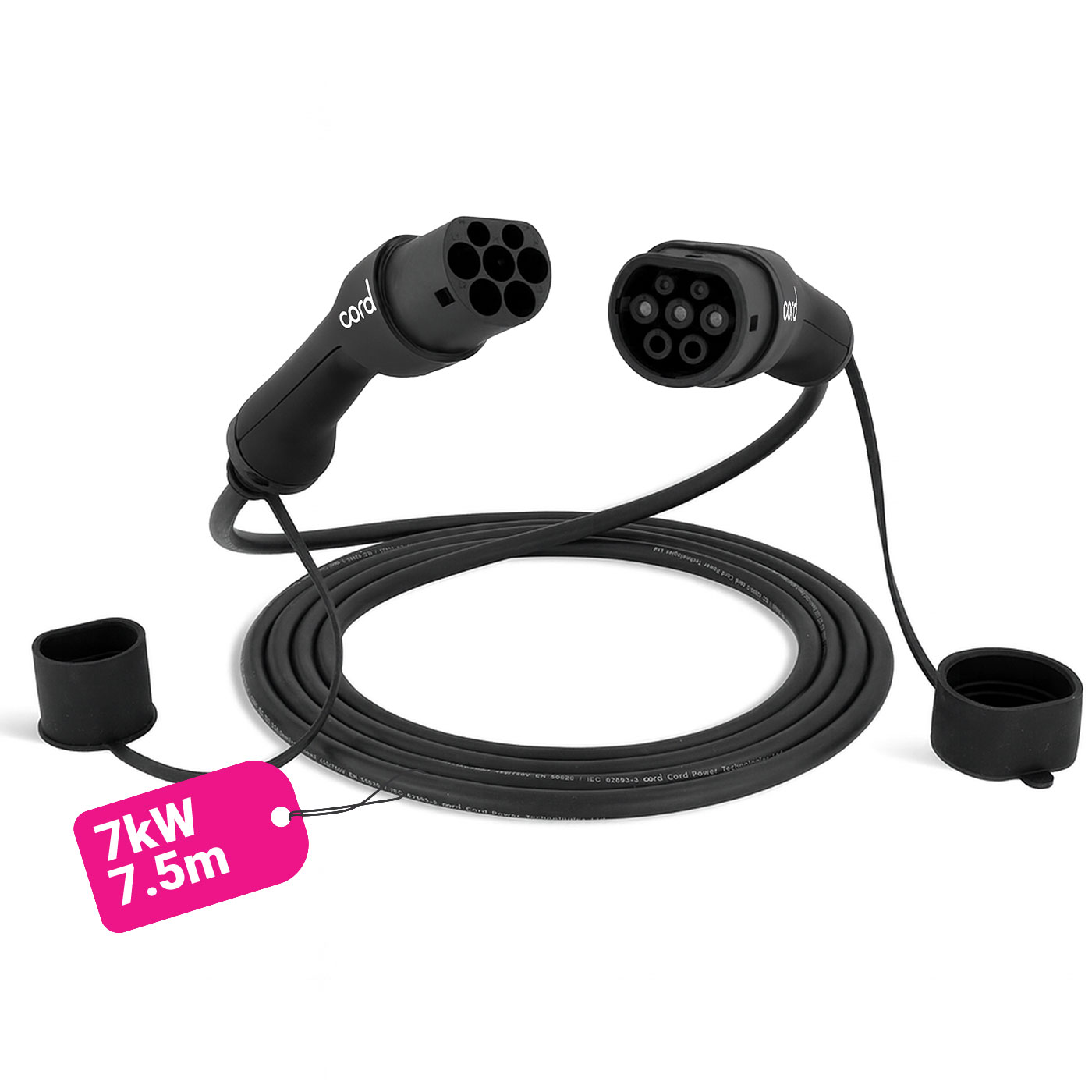 Cord 7.5m EV Charging Cable -7kW Single Phase Type 2. CRDCBL07M07KW ...