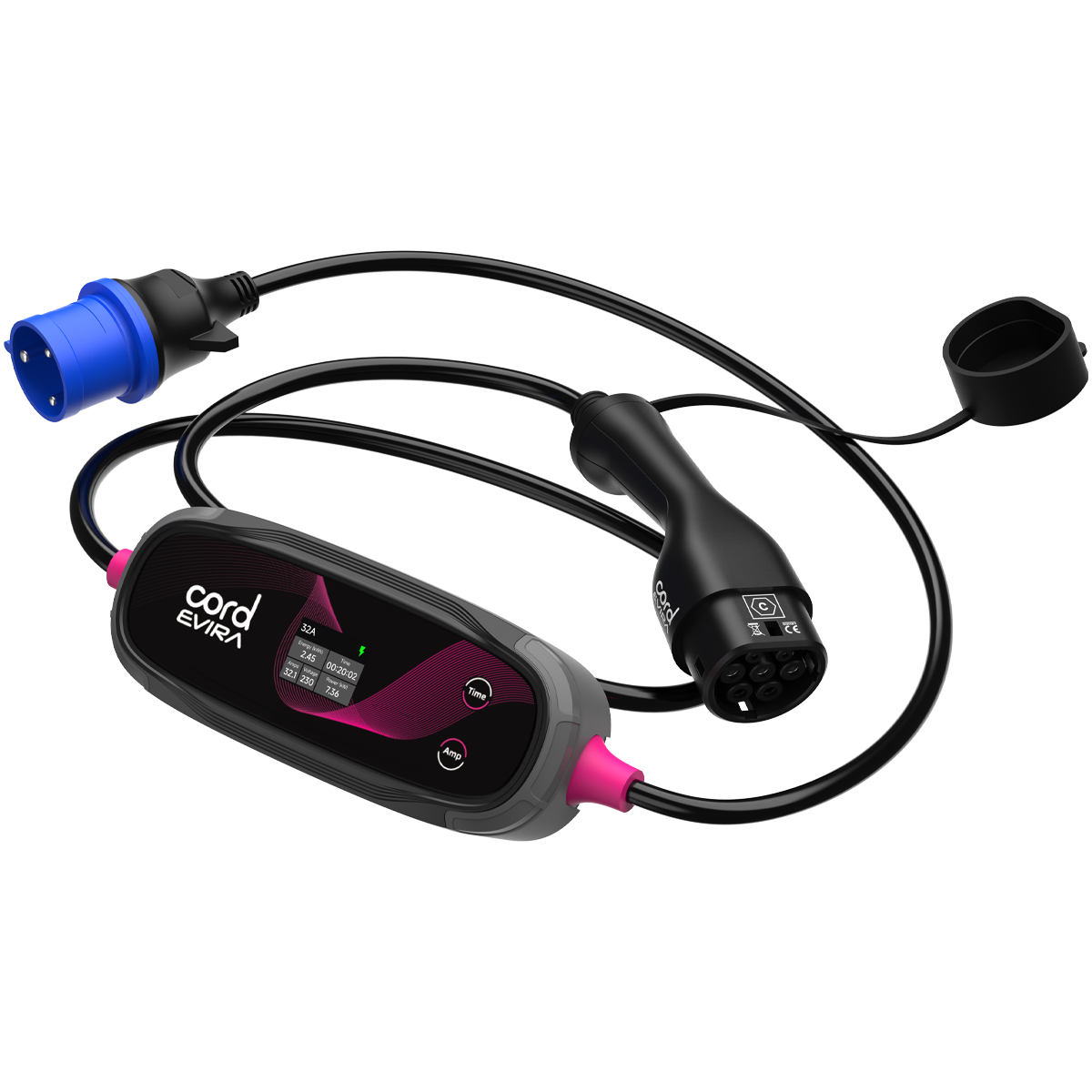 Cord EVIRA 10m 7kW Portable EV Charger – UK EV Installers Shop