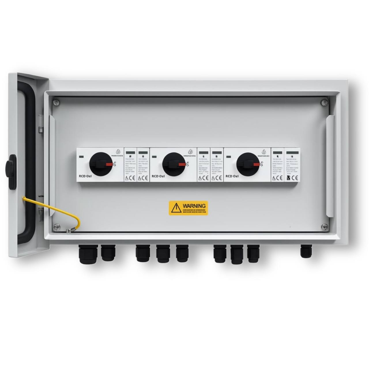 3 Way DC Isolator with Type II SPD in Metal Enclosure, MC4 Connections ...