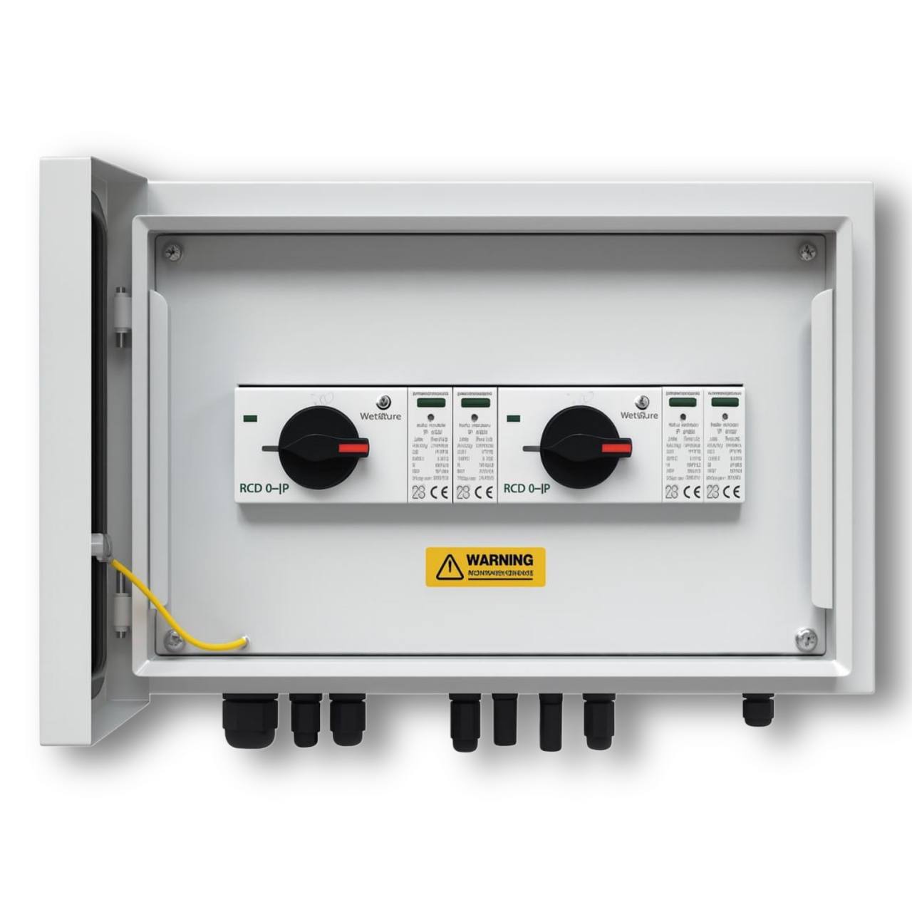 2 Way DC Isolator with Type II SPD in Metal Enclosure, MC4 Connections ...