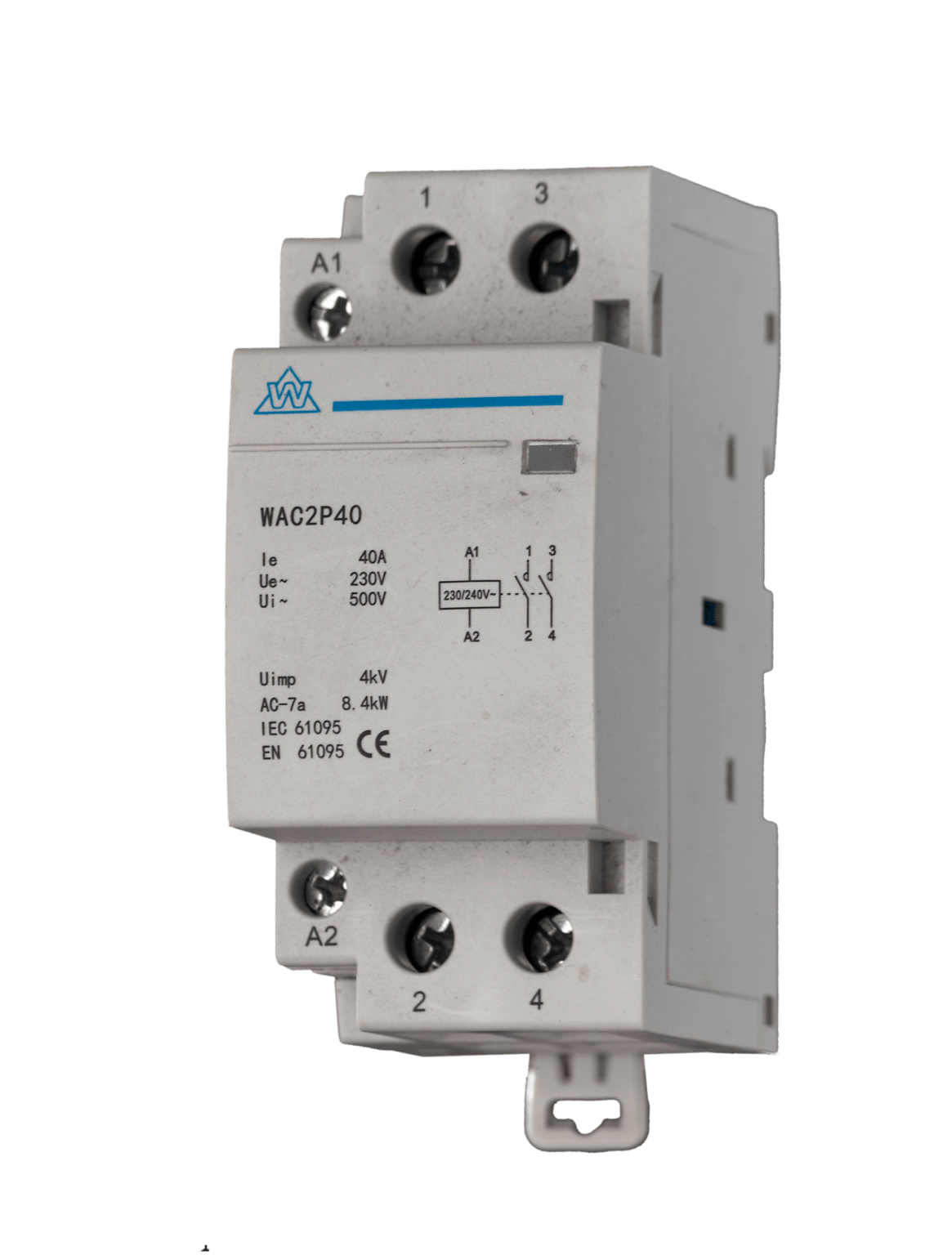 WCED 2 pole 32A 2NO AC Modular Contactor. WAC2P32 – UK EV Installers Shop