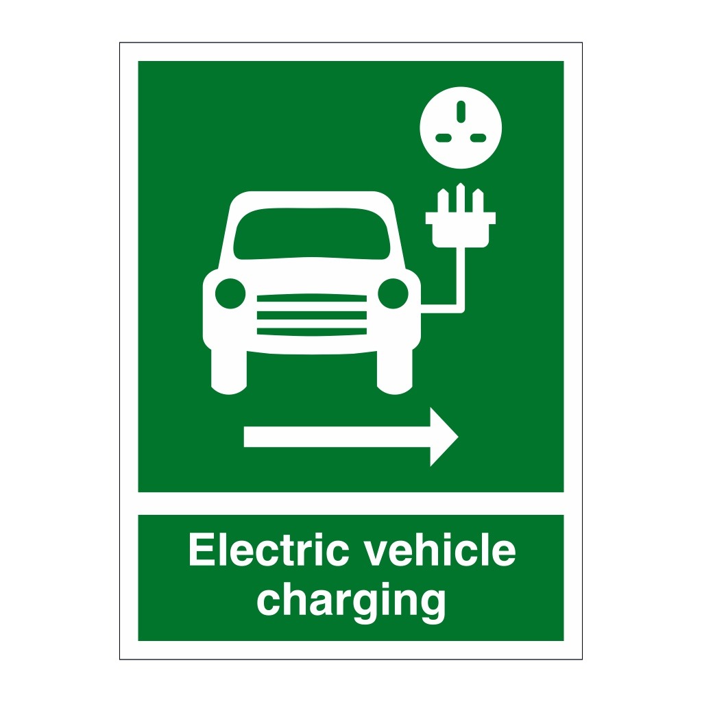 Electric vehicle charging car right sign – UK EV Installers Shop