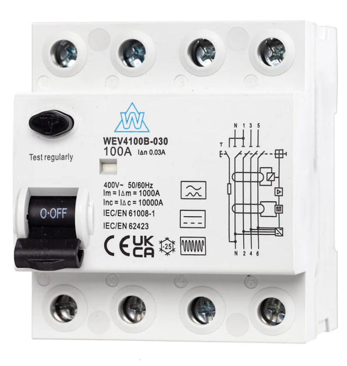 WCED 4 pole Type B RCD 25-63A – UK EV Installers Shop